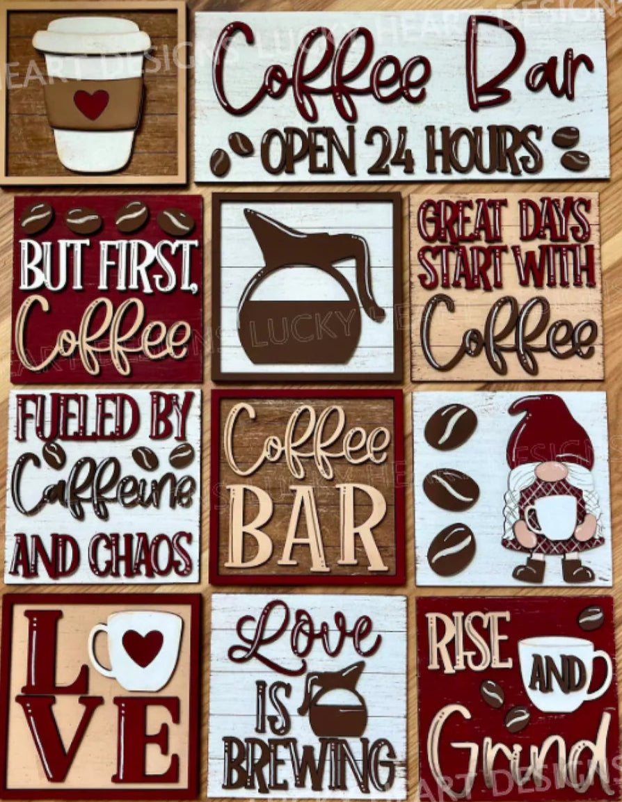 Coffee Interchangeable Tiles – Creative Cove Designs